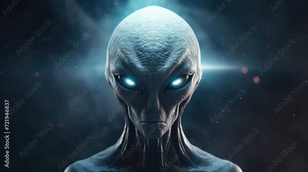 Alien creature has a message for humans. Grey kind humanoid from an ...