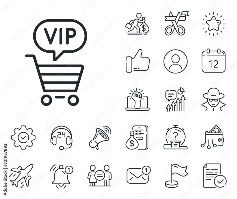 Very important person sign. Salaryman, gender equality and alert bell ...