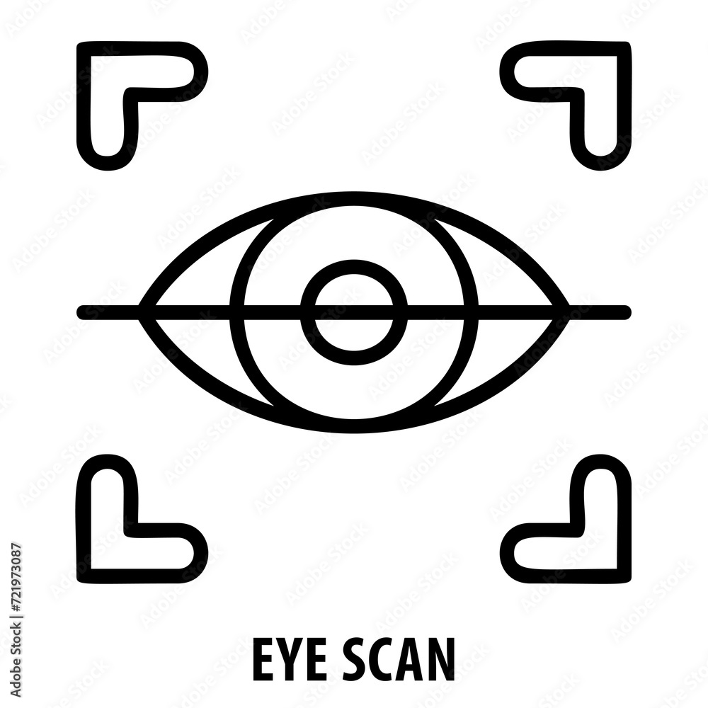 Eye scan, biometric, security, eye recognition, eye scan icon, retina scan, authentication ...