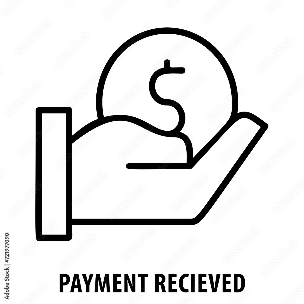Payment received, finance, payment received icon, transaction, financial acknowledgment, payment ...