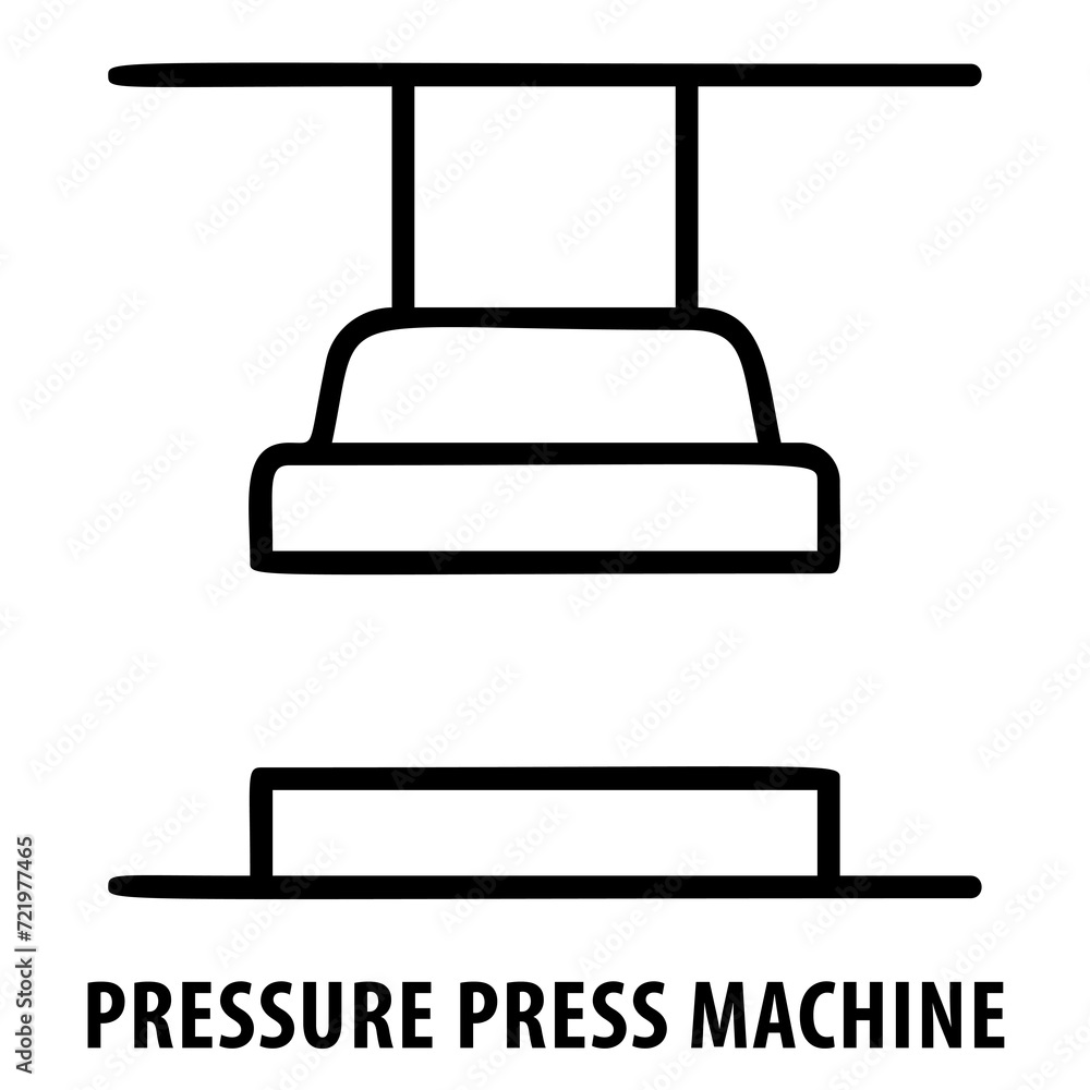Pressure press machine, manufacturing, pressure press machine icon ...