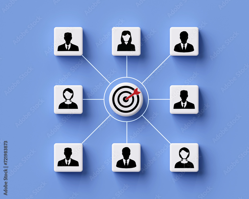 Process of developing and managing people in organization. Human icon ...