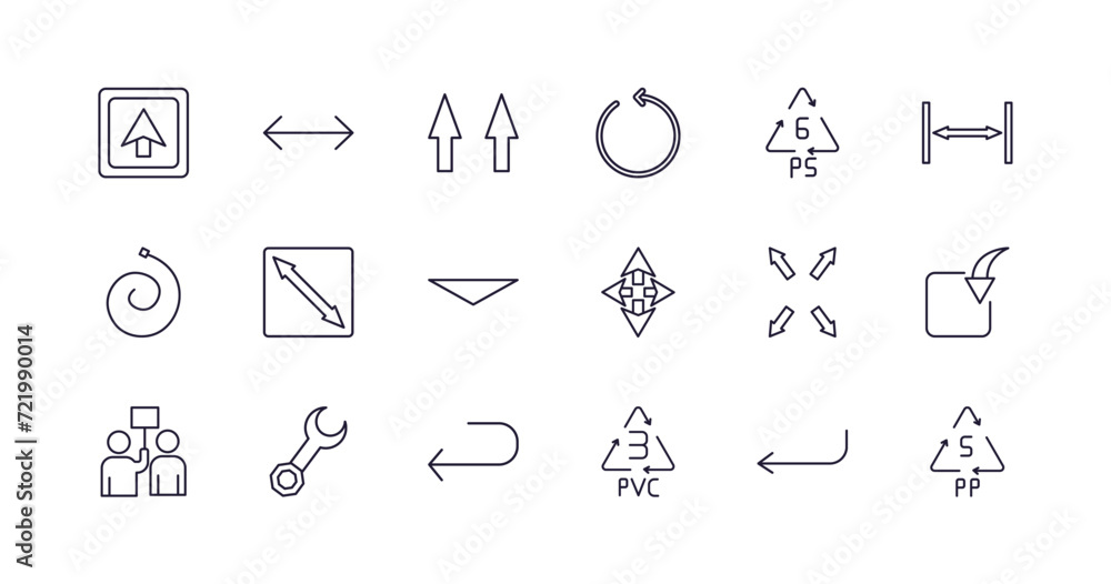 editable outline icons set. thin line icons from user interface collection. linear icons such as ...