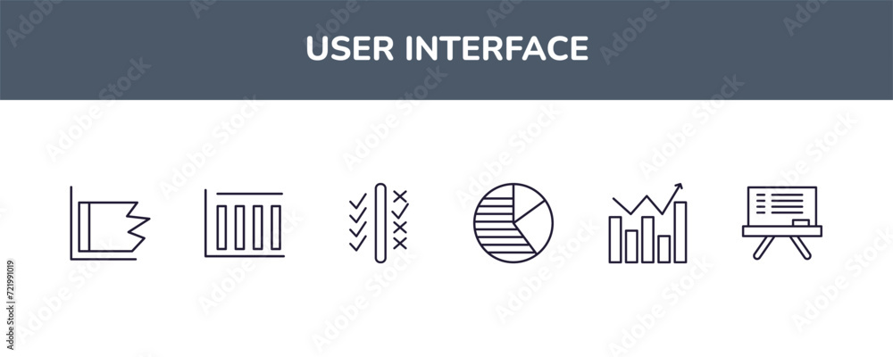 editable outline icons set. thin line icons from user interface collection. linear icons ...