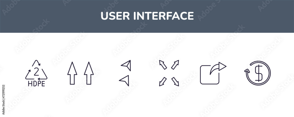 editable outline icons set. thin line icons from user interface collection. linear icons ...