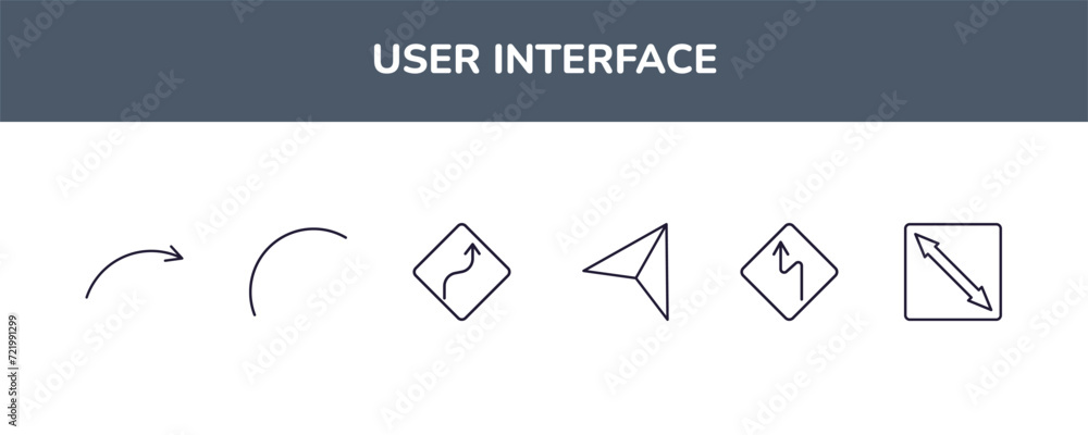 editable outline icons set. thin line icons from user interface collection. linear icons ...