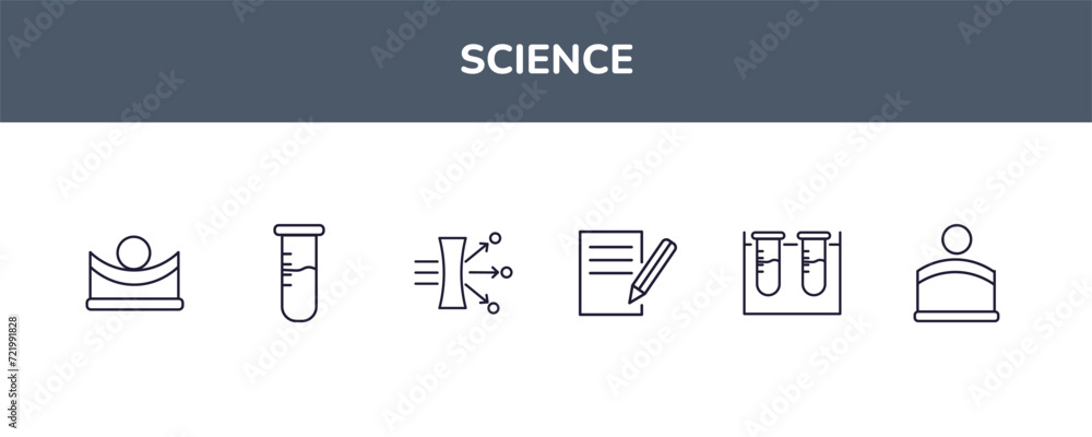 editable outline icons set. thin line icons from science collection ...