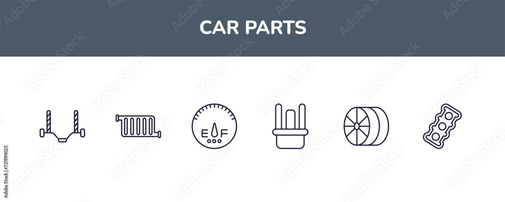 editable outline icons set. thin line icons from car parts collection ...