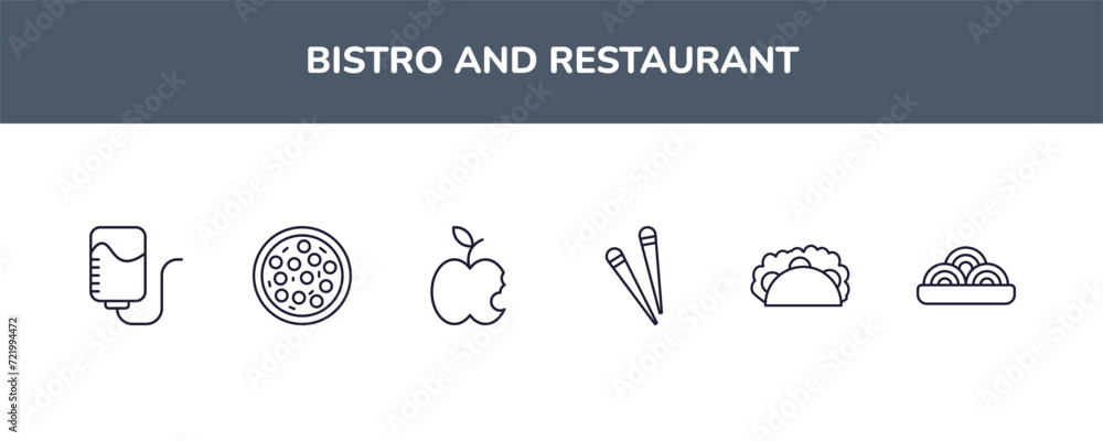 editable outline icons set. thin line icons from bistro and restaurant ...