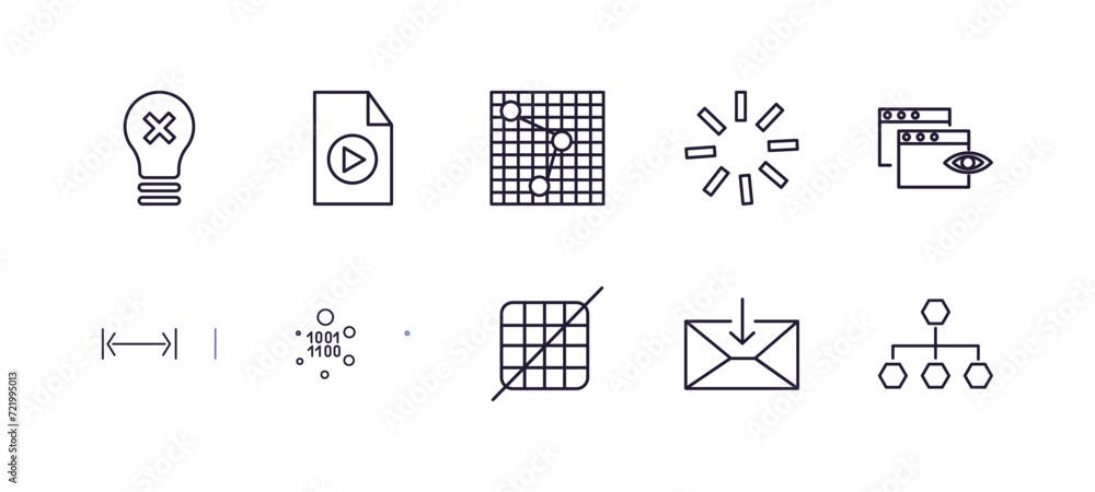 editable outline icons set. thin line icons from user interface collection. linear icons such as ...