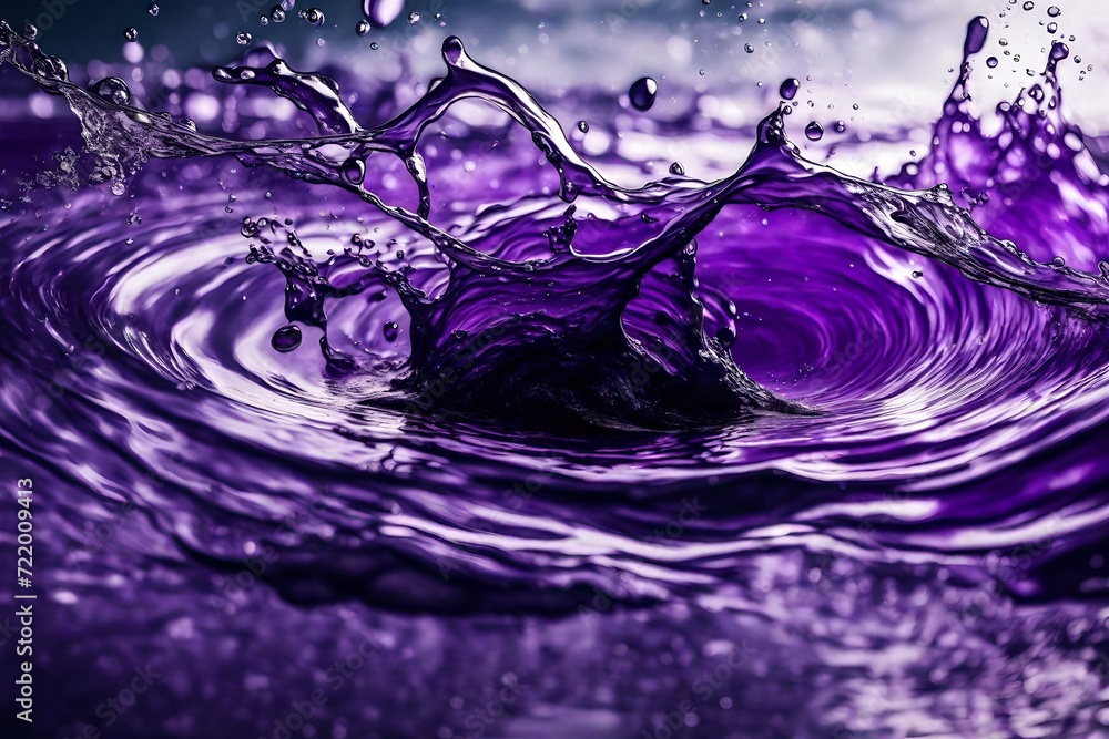 : Witness the magic of a beautiful and vibrant purple water splash ...