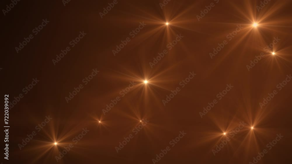 Abstract Loop flickering glow gold flashing optical lens flares ...