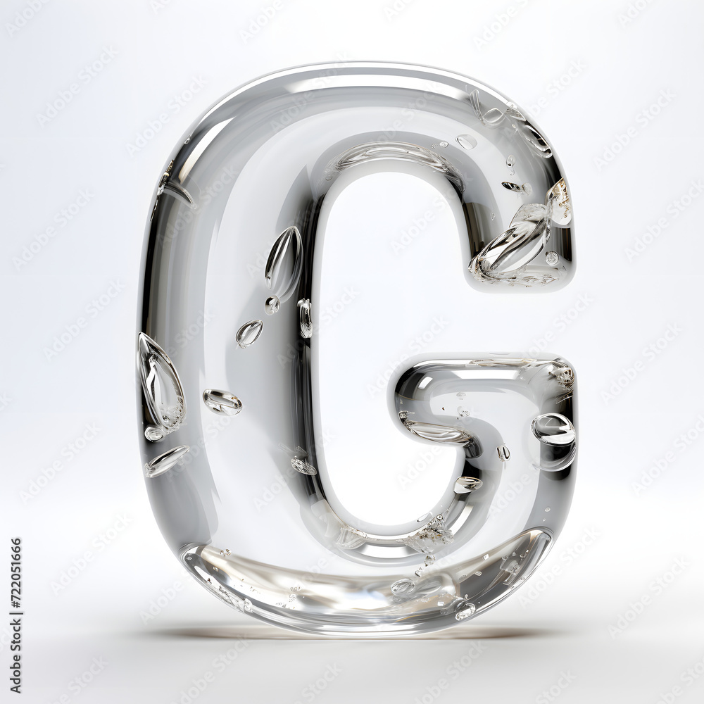 Glass alphabt, font, letters, realistic glass letter G Stock ...