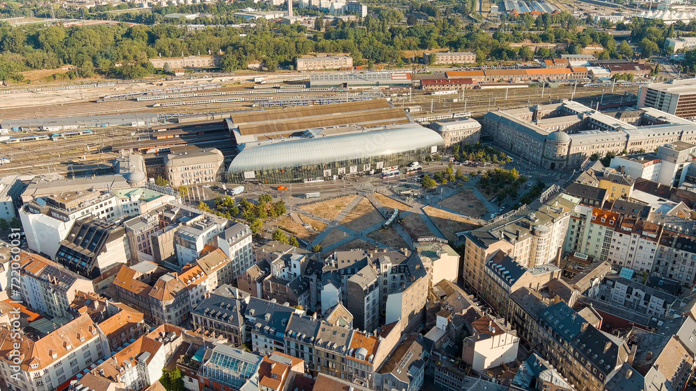 Strasbourg, France - July 18, 2023: Strasbourg railway station. A ...