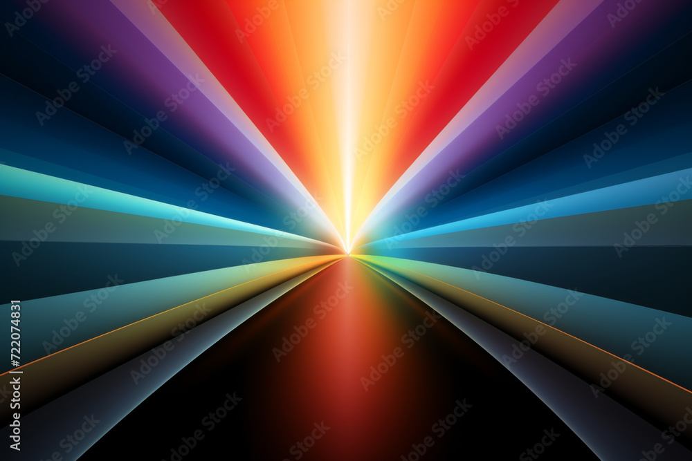 2d image, vector art, a centered small source of light expands upwards ...