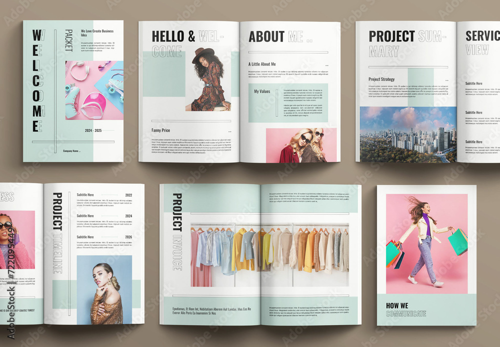Welcome Packet Magazine Layout Stock Template | Adobe Stock