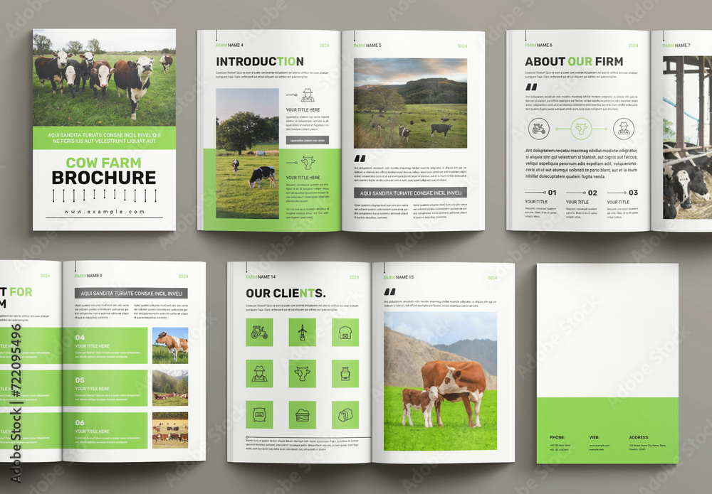 Cow Farm Brochure Template Stock Template | Adobe Stock