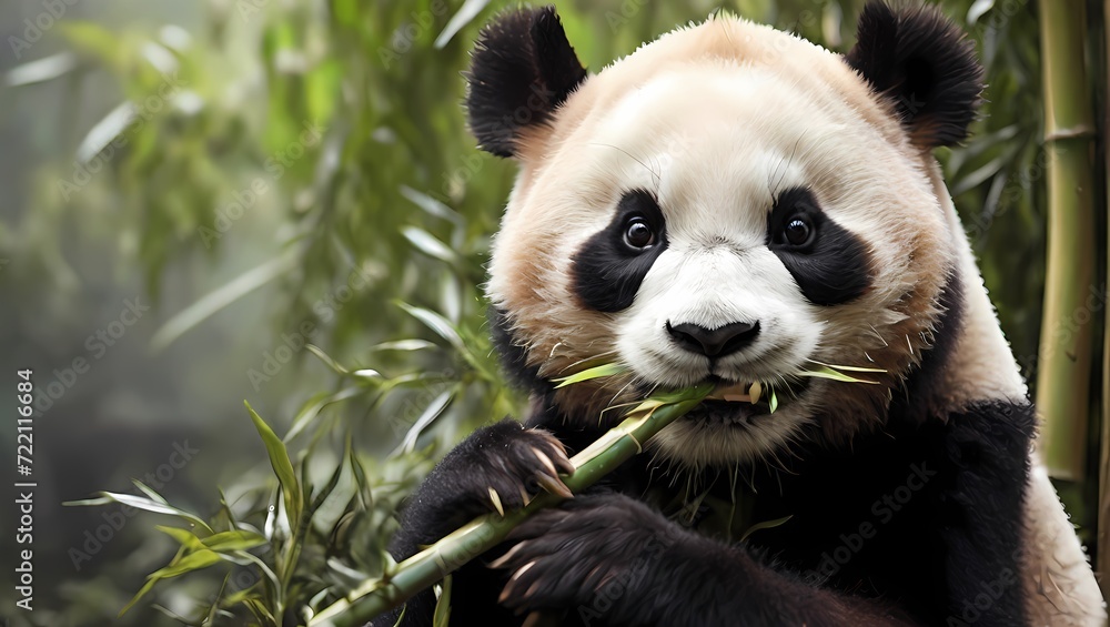 giant panda eating bamboo Bamboo Banquet: Giant Panda Feasting, Gourmet ...