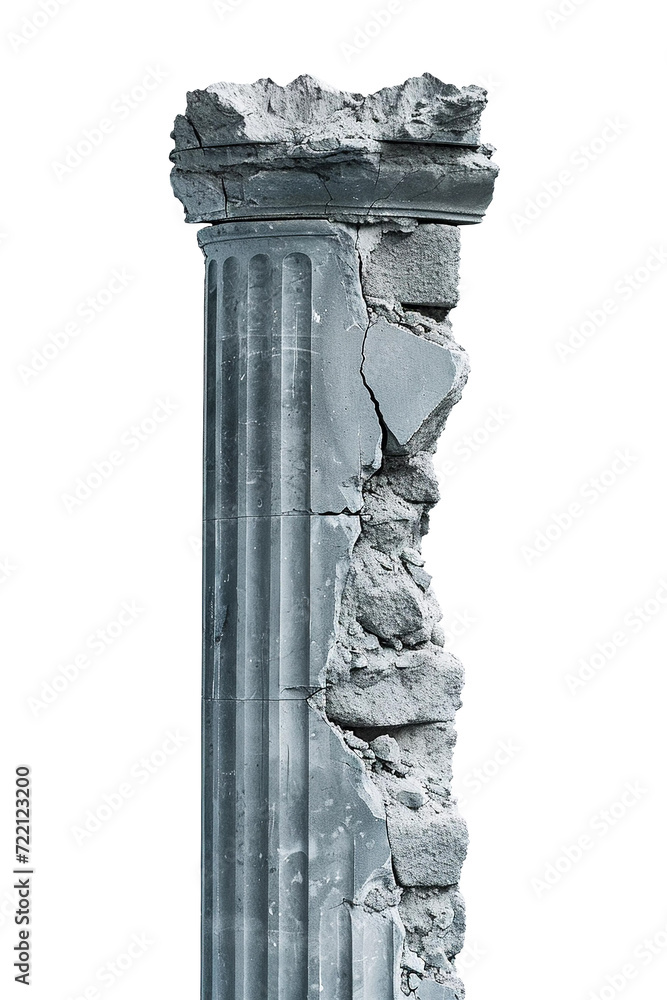 Isolated broken stone column on transparent background, PNG Stock-Foto ...