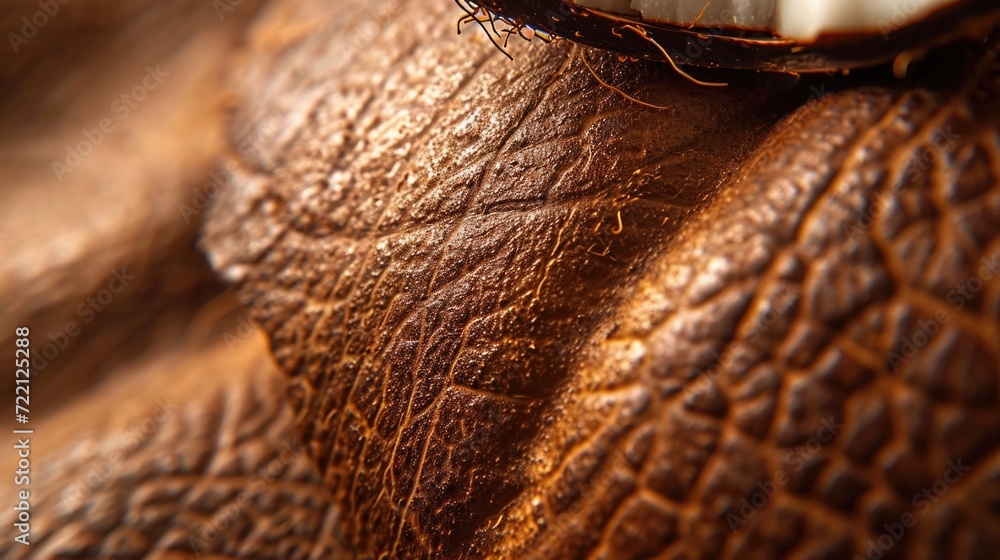 An up-close shot of Coconut Leather, showcasing its rugged, fibrous ...
