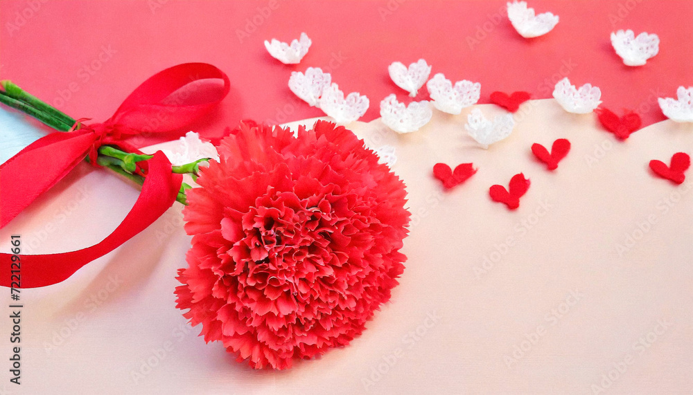 一輪のカーネーション 背景素材 Stock Illustration | Adobe Stock