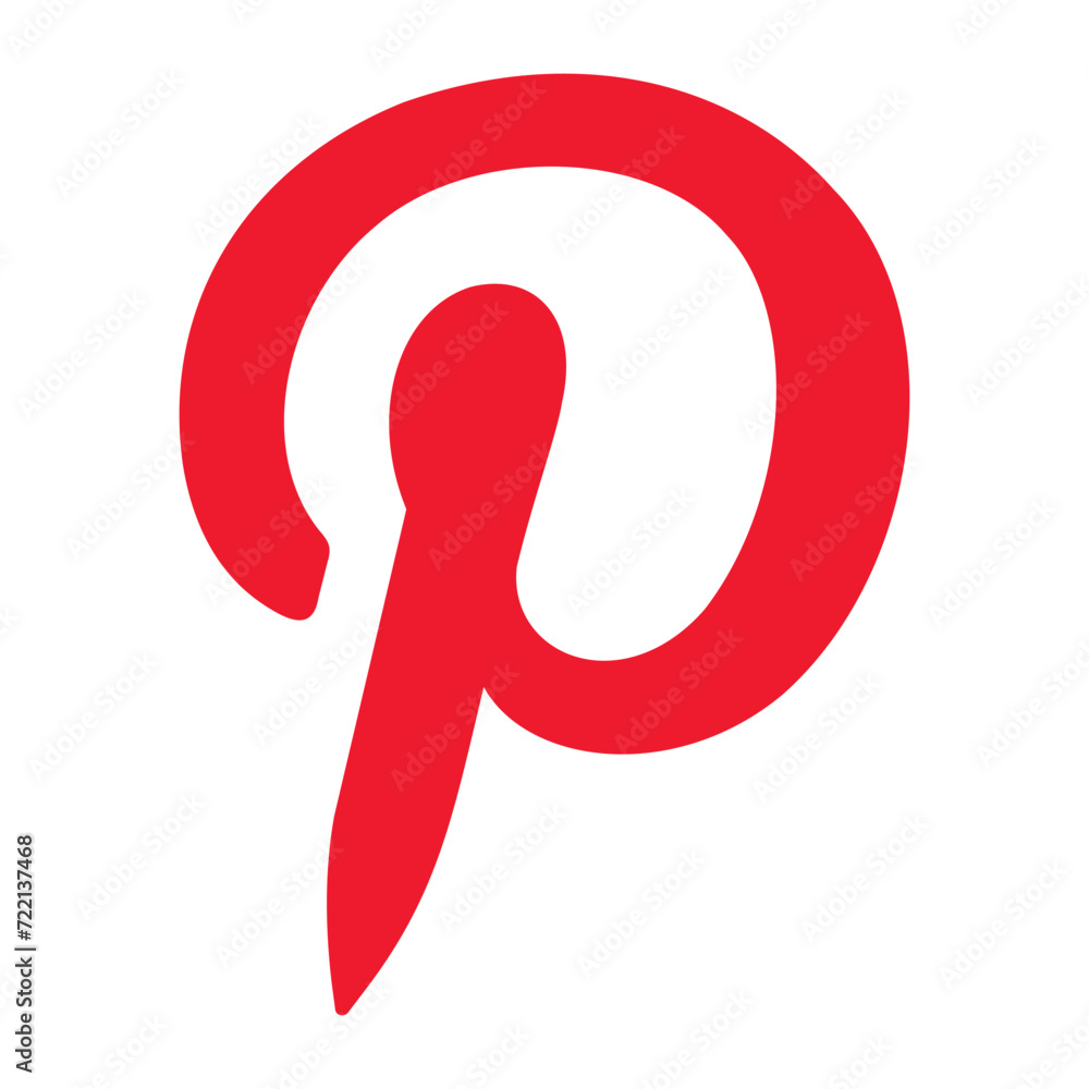 Pinterest icon illustration. Pinterest app logo. Social media icon ...
