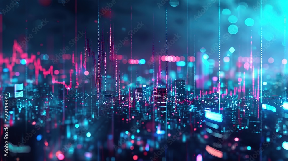 Stock market business concept with financial chart on screen and ...