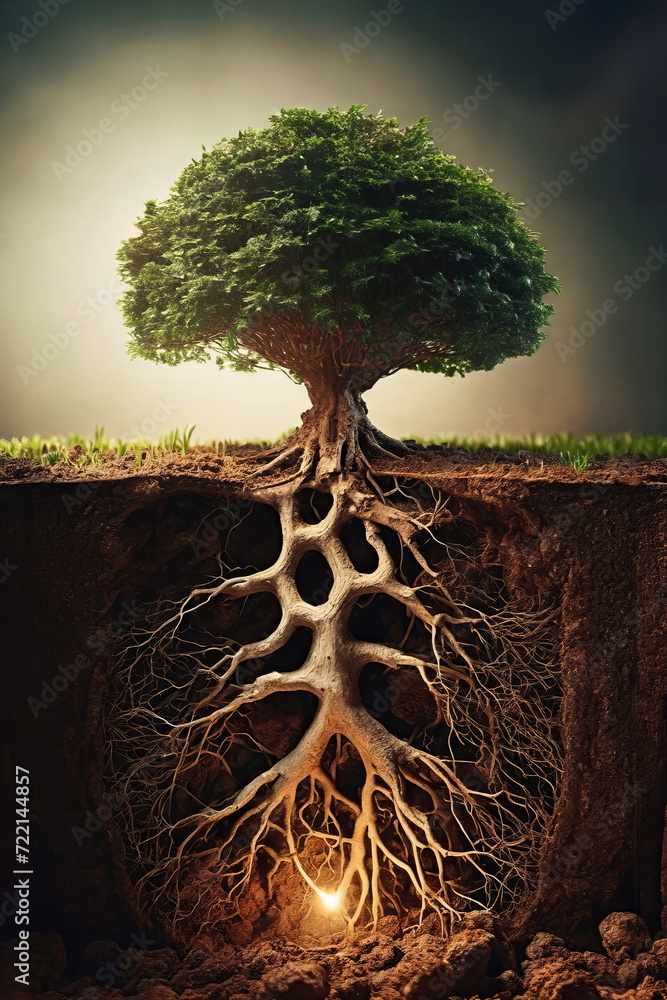 root system of a tree deep underground Stock Photo | Adobe Stock