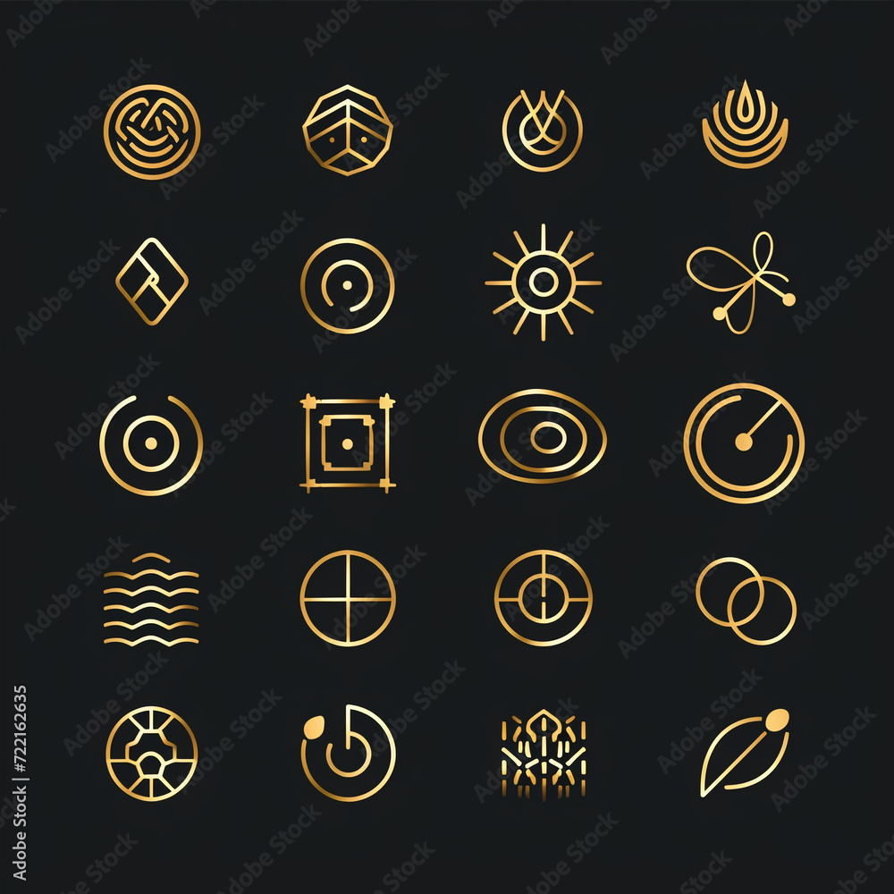 single line trendy minimalist set of logo signs and symbols for ...