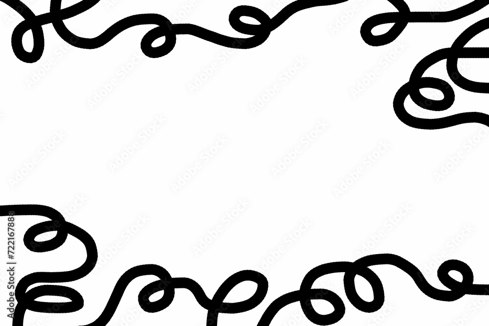 Zigzag wavy squiggle line doodle border frame for story. Rectangle ...