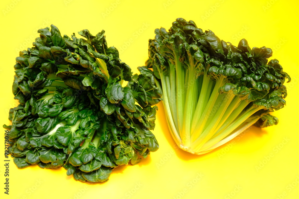 Sawi Pagoda. Tatsoi is an Asian variety of Brassica rapa grown for ...