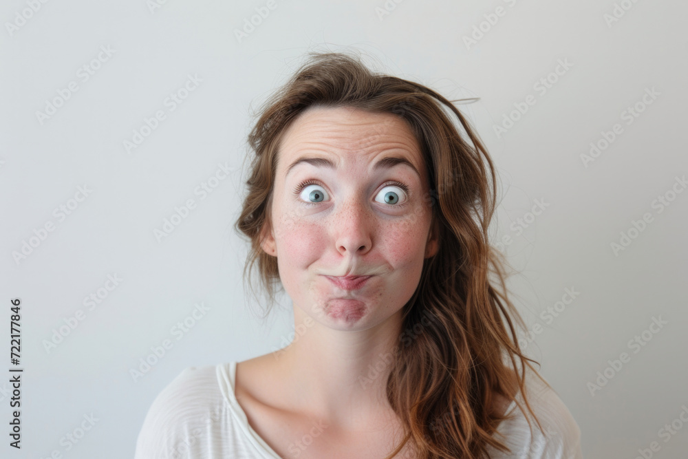 girl grimacing. WTF! Head shot portrait of shocked frustrated woman ...