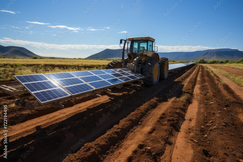 A sustainable farming future: a solar-powered tractor tills the earth ...
