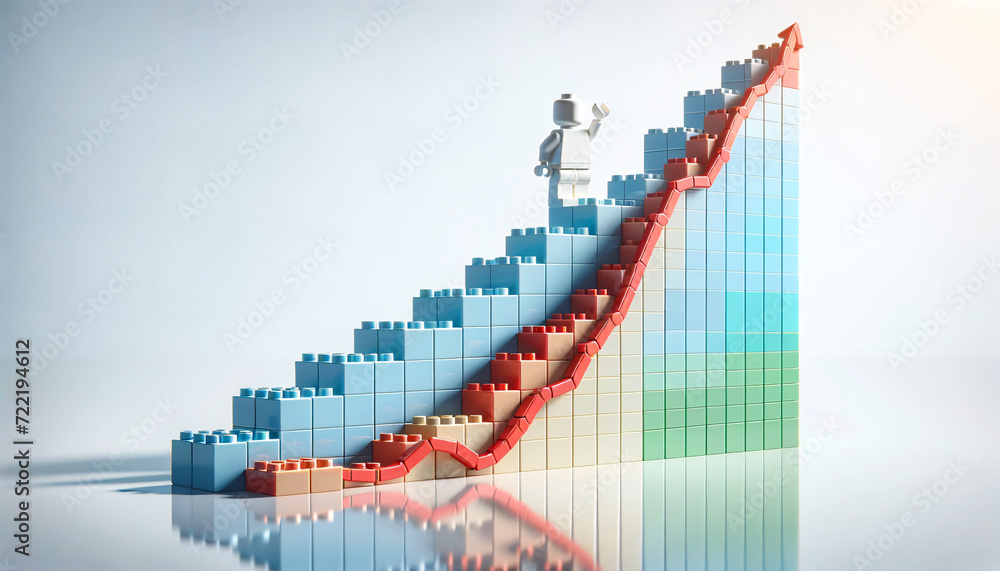 Histogramme de courbe de croissance . image idéale pour concept de ...
