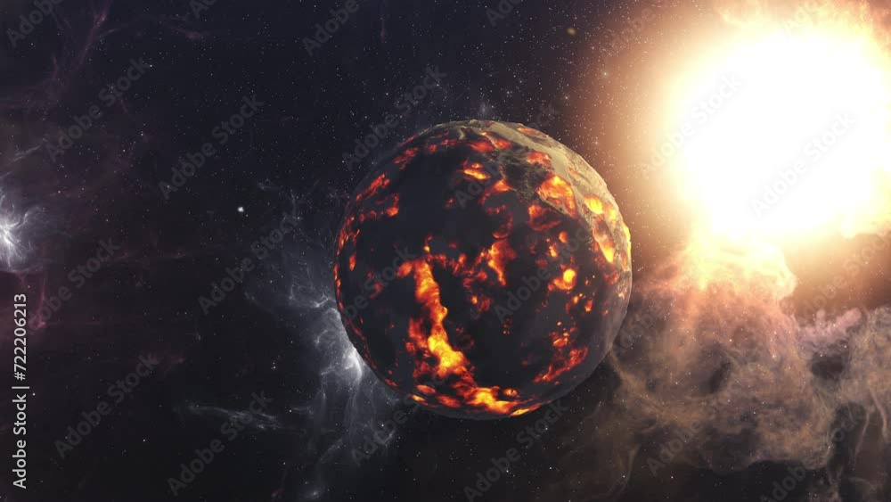 Planet earth dead, outer space view 3d rendering of dying planets, 4K ...