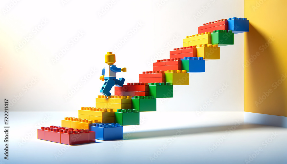 Histogramme de courbe de croissance en briques de lego. Image idéale ...