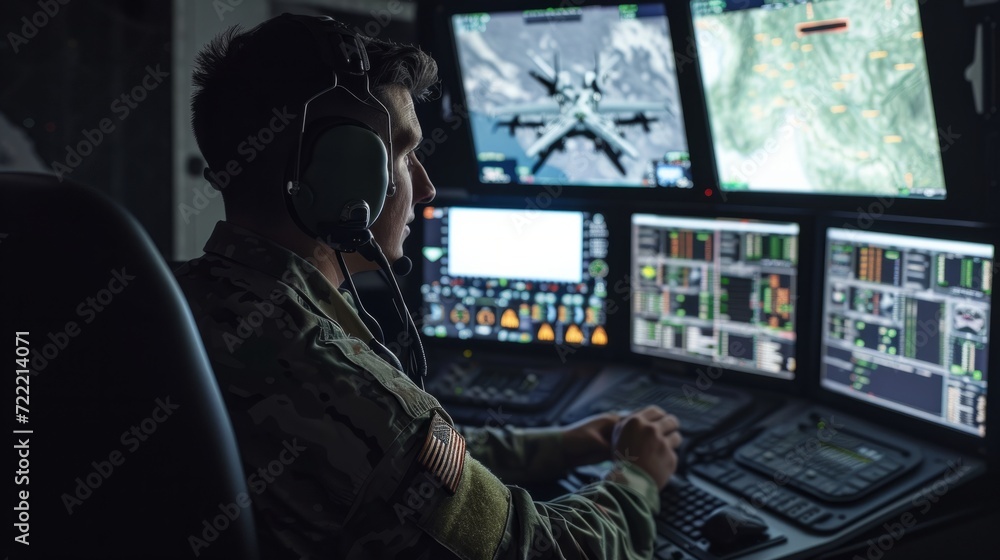 Government Surveillance Agency and Military Joint Operation. Male Agent ...