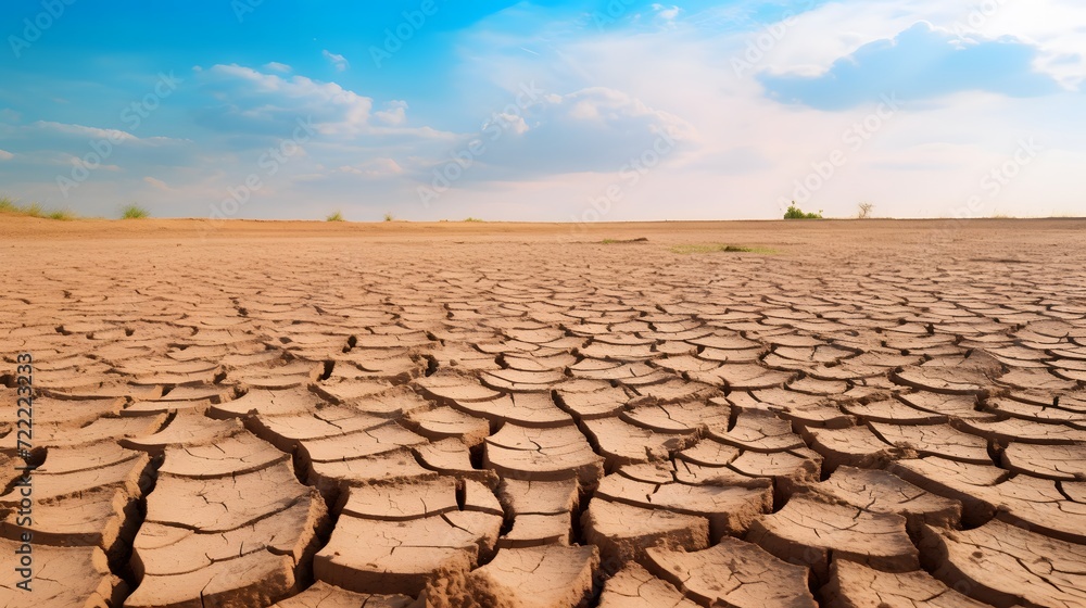 Climate change and drought land. Water crisis. Arid climate. Crack soil ...