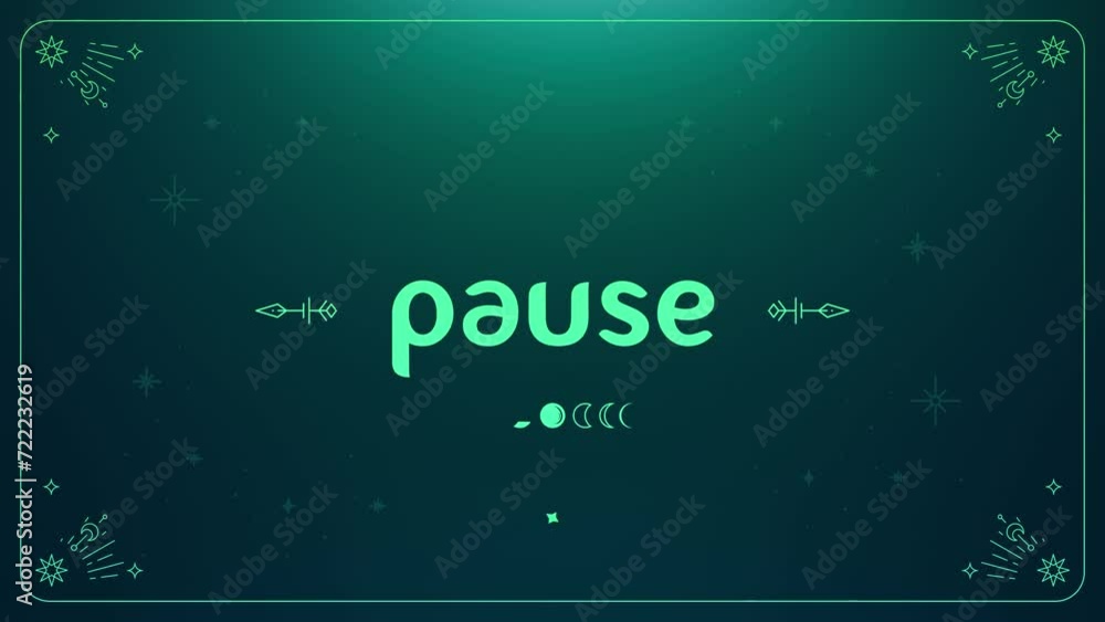 Stream Overlay Soft Pastel Green Pause BRB. Animated video loop designed for Twitch, Facebook ...