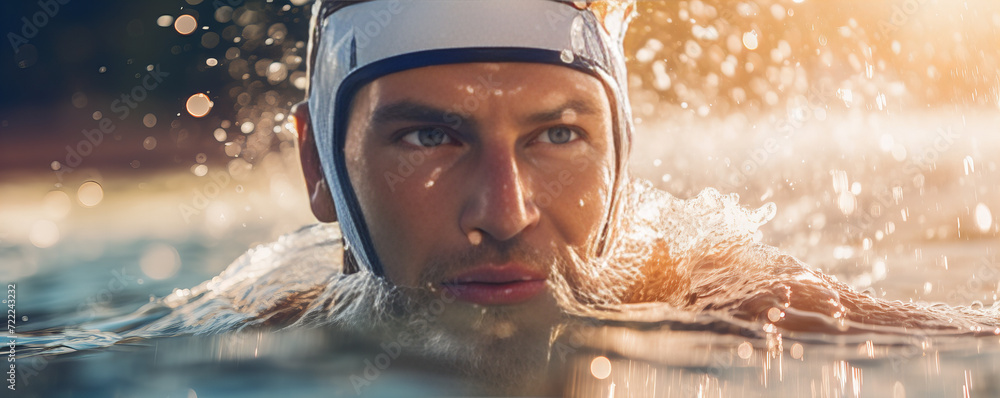 Dynamic Swimmer in Action: Intense Focus and Determination Captured in ...