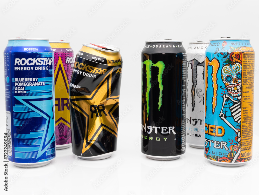 DRESDEN, GERMANY - 29. December 2023: Monster Beverage versus Rockstar ...