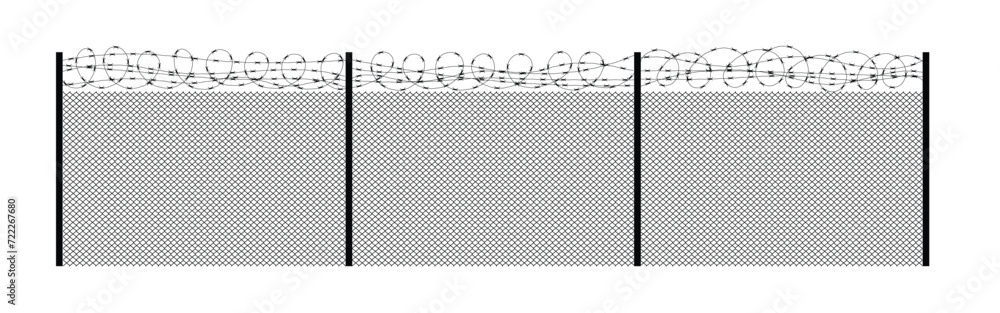 Prison Wired Metal Fence with Barbed Wire. Fences and borders concept ...