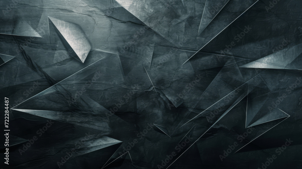 Sharp black abstract geometric shapes creating a complex, textured ...