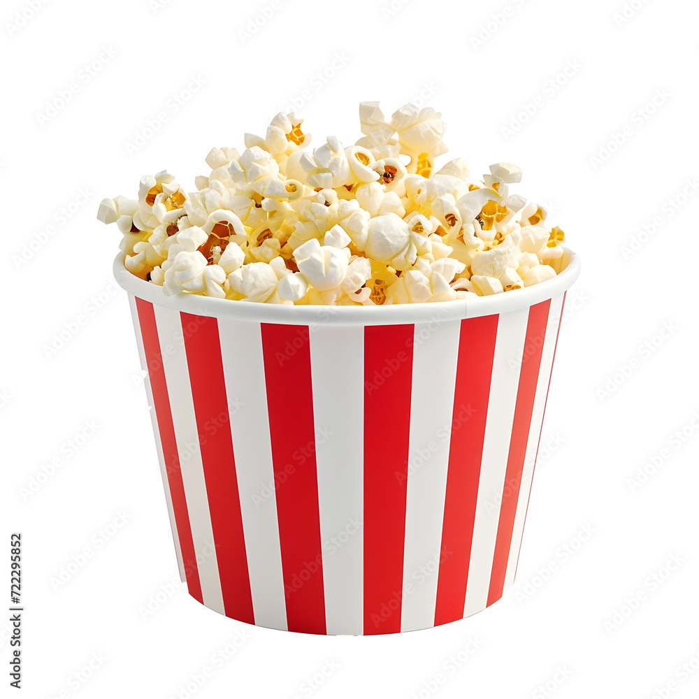 Red and white cube with popcorn isolated on transparent background, PNG ...