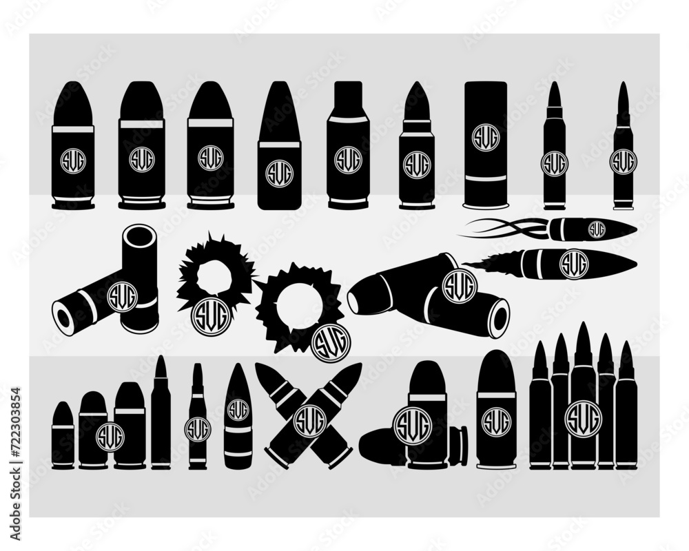Bullet Cilcle Monogra, Bullet Silhouette, Bullet Svg, Ammo Svg, Bullet ... Bullet Cilcle Monogra, Bullet Silhouette, Bullet Svg, Ammo Svg, Bullet ...