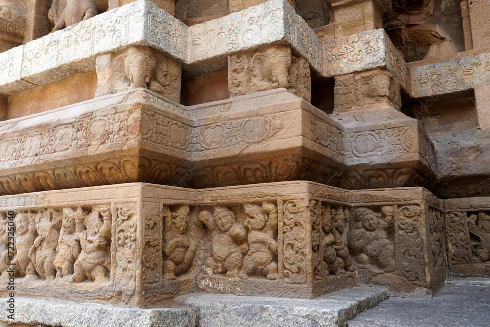 Carving of Dwarf-like Yakshas in Temple. Sandstone relief carving of ...
