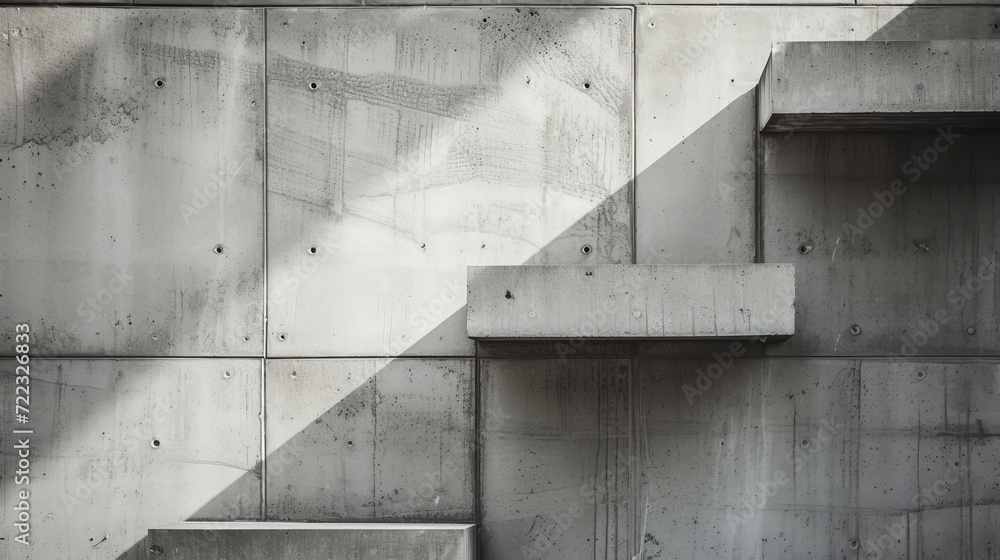 A monochromatic masterpiece of symmetry, the abstract concrete wall ...