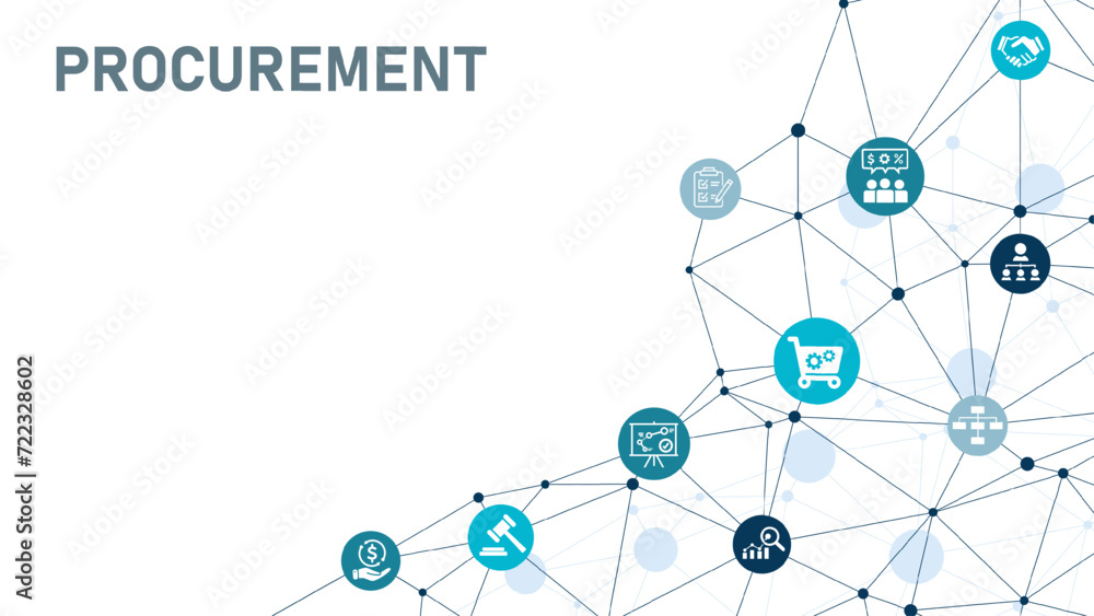 Procurement management banner web icon vector illustration concept with ...