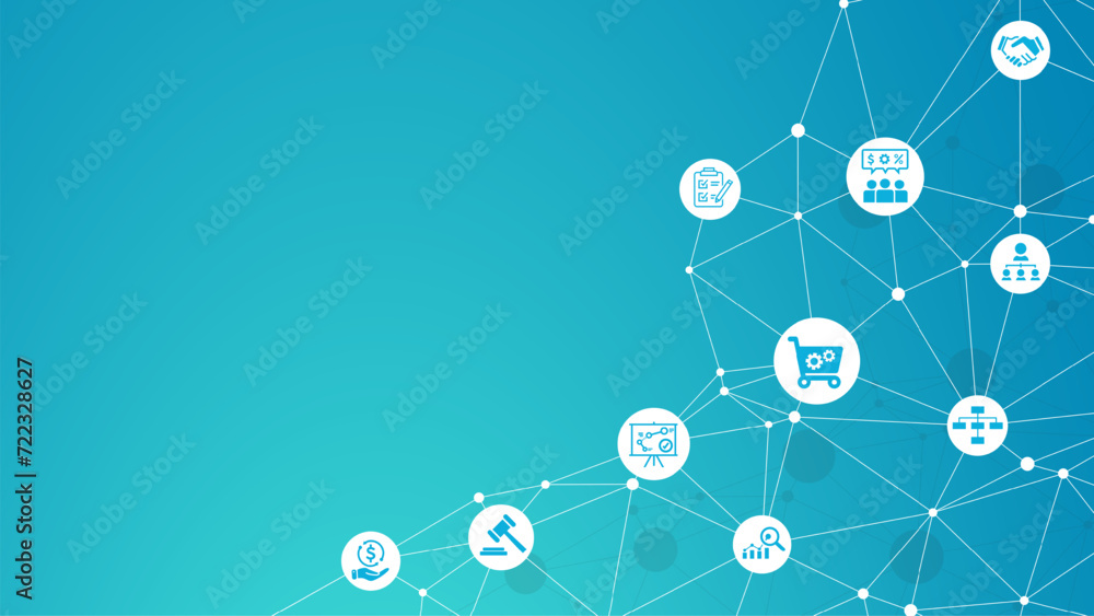 Procurement management banner web icon vector illustration concept with ...