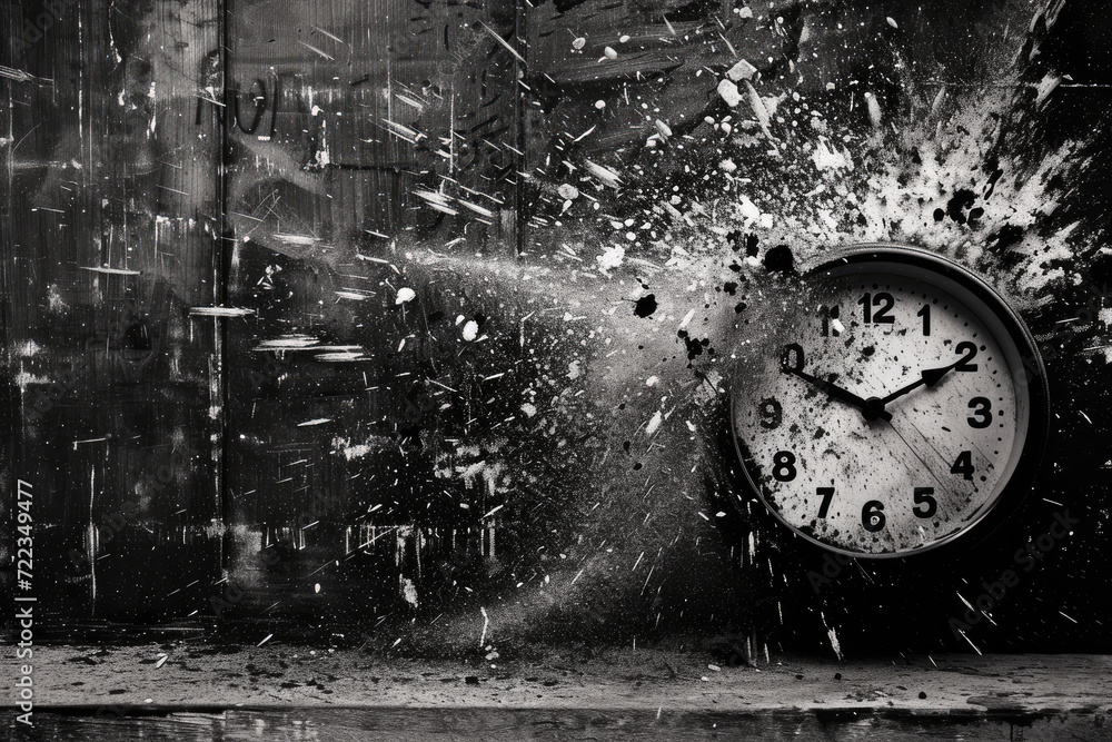 The concept of "Time is running out" is depicted through an image of a ...